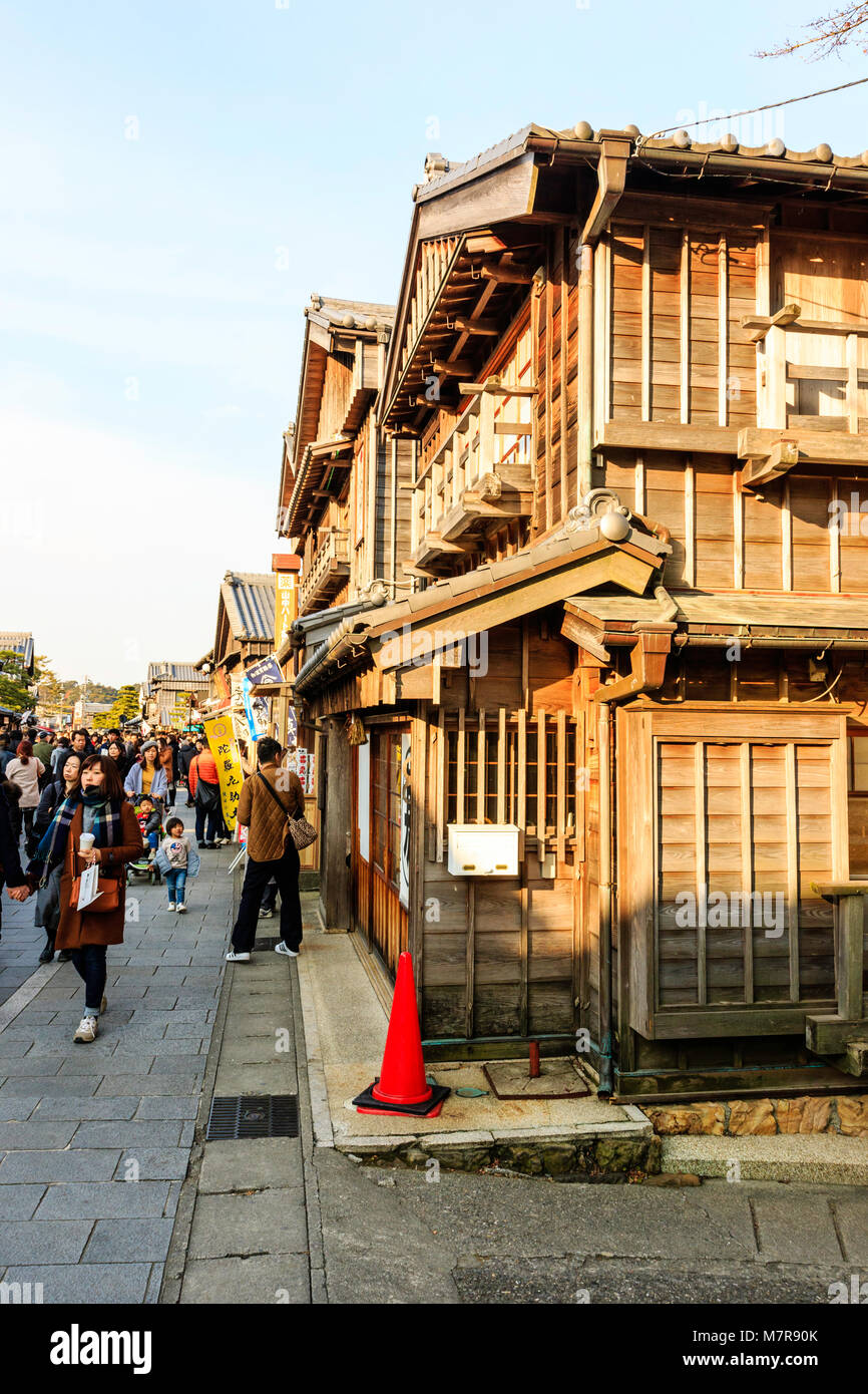 Japan, Ise. Oharai-machi pedestrian street with Edo period restored ...