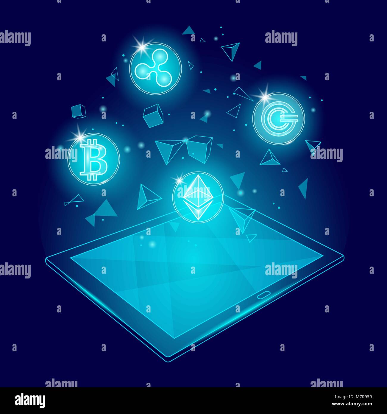 Money concept tablet pc Stock Vector Images - Alamy