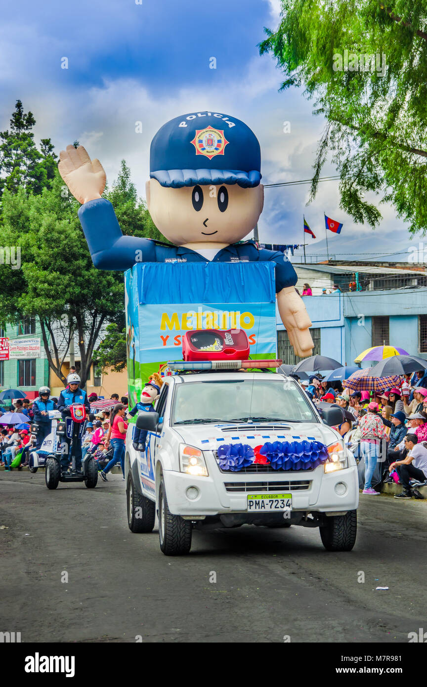 Quito, Ecuador - January 31, 2018: Outdoor view of a huge inflatable ...