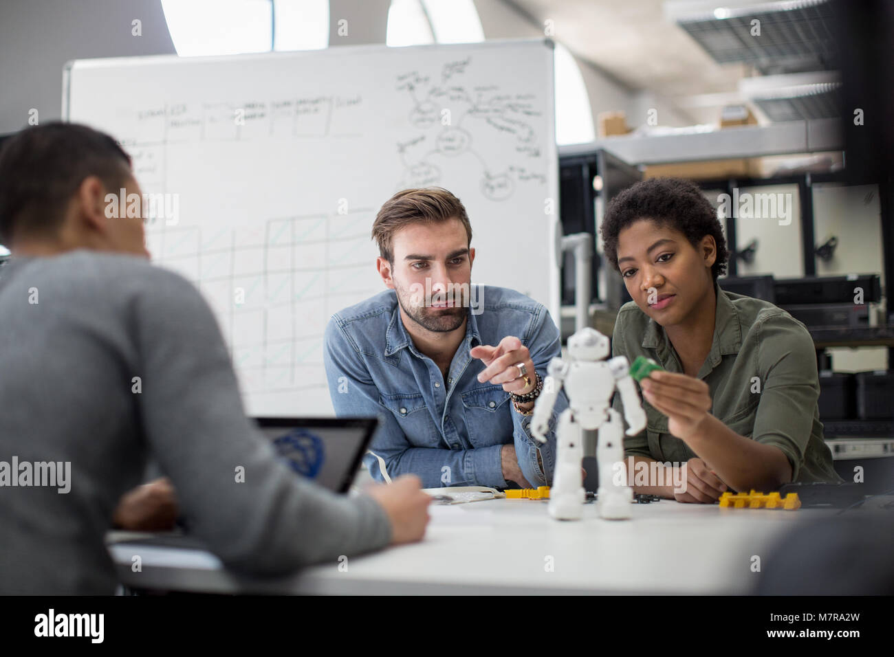 Team working on design of a robot Stock Photo - Alamy