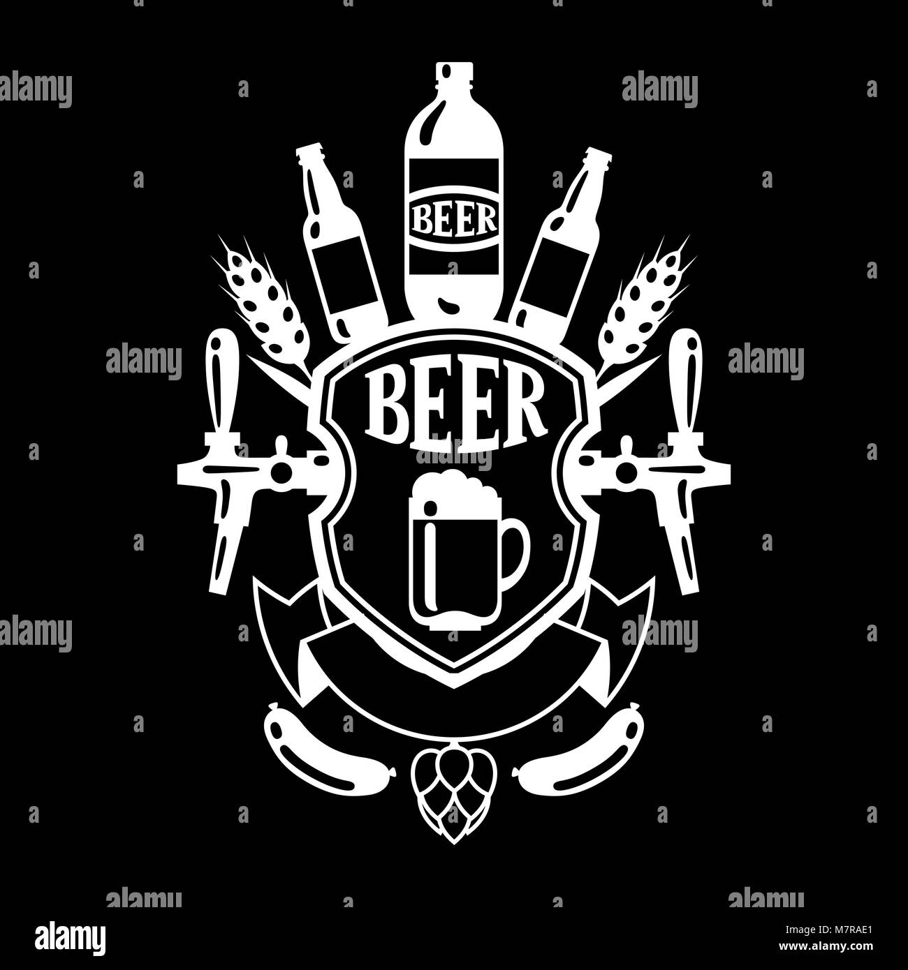 Oktoberfest label beer icons Stock Vector Images - Alamy