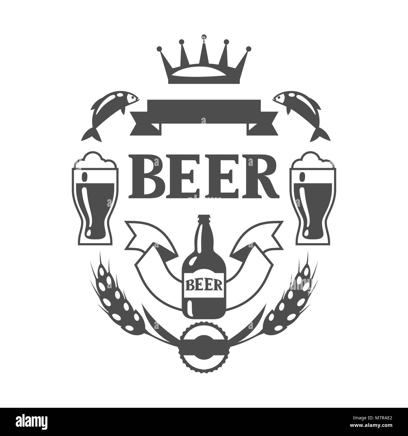 Oktoberfest label beer icons Cut Out Stock Images & Pictures - Alamy