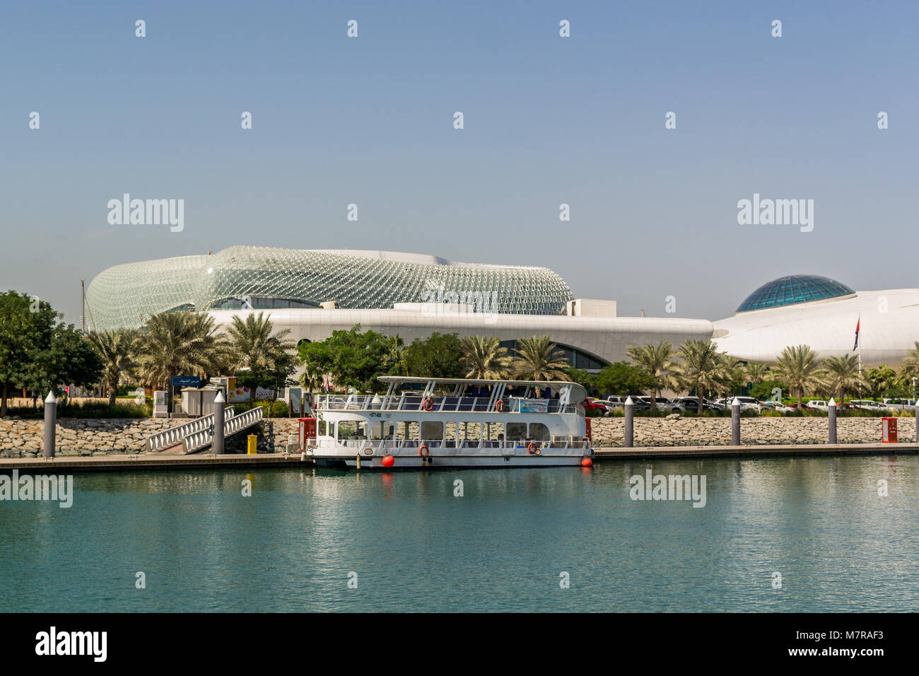 Yas Marina/UAE- Nov 14 2018: View of Yas Marina, Abu Dhabi from the sea ...