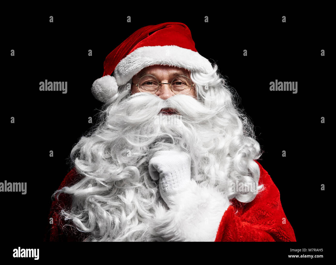 Close up of santa claus's human face Stock Photo - Alamy