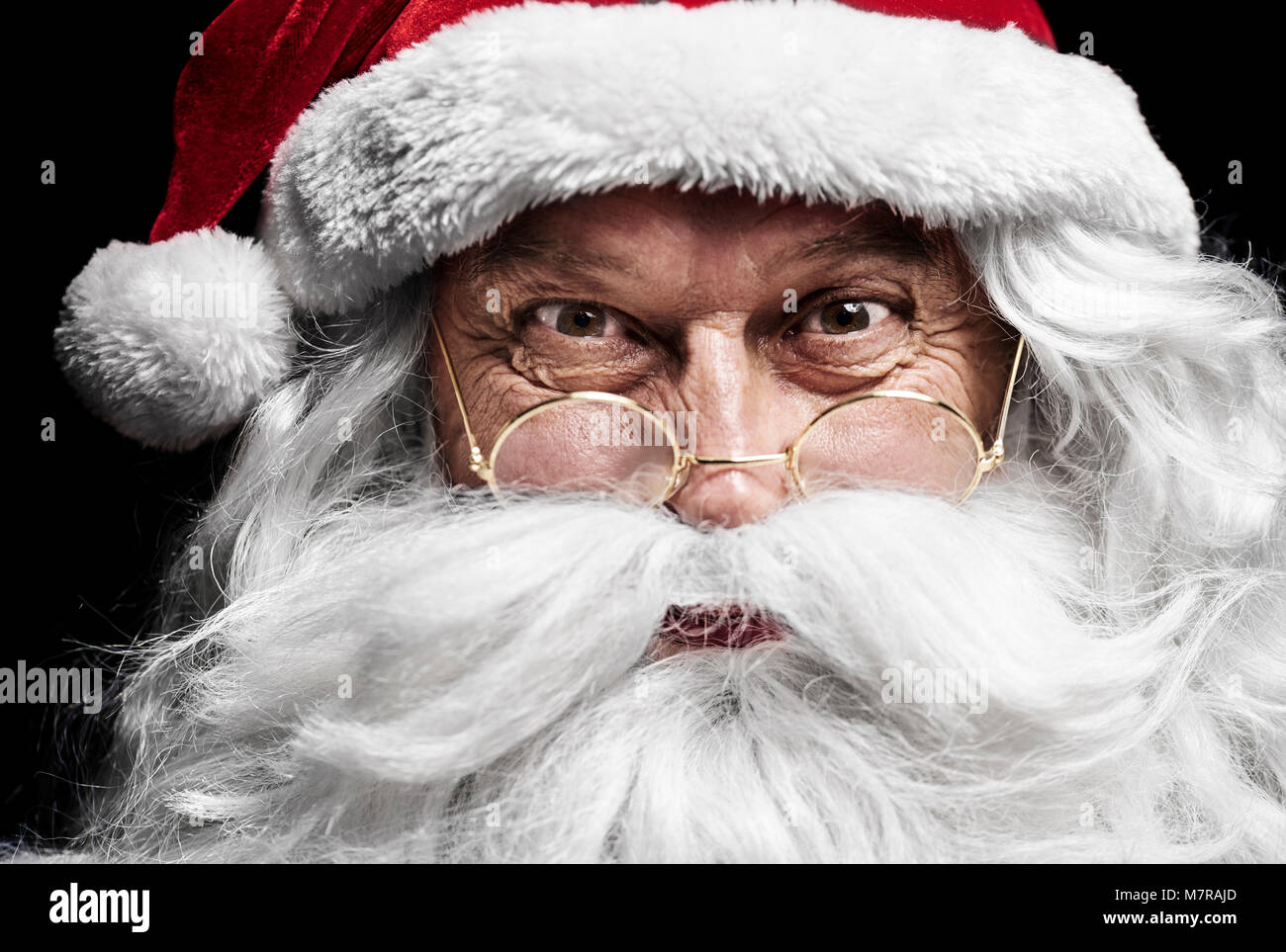 Close up of santa claus's human face Stock Photo - Alamy