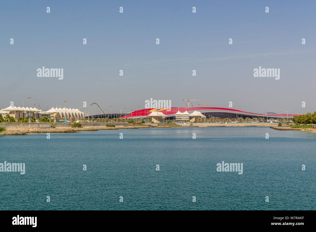 Yas Marina/UAE- Nov 14 2018: View of Yas Marina, Abu Dhabi from the sea ...