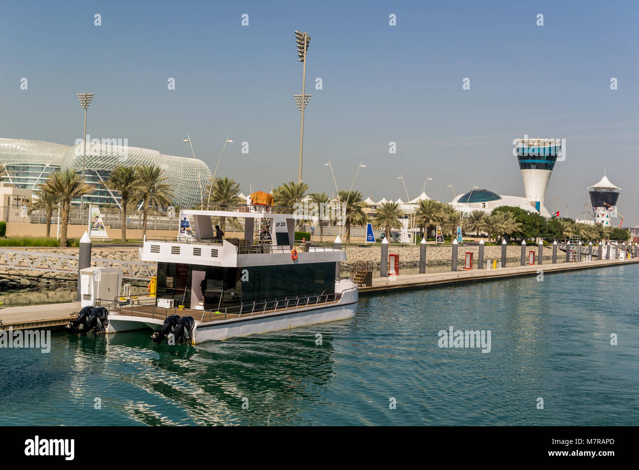 Yas Marina/UAE- Nov 14 2018: View of Yas Marina, Abu Dhabi from the sea ...