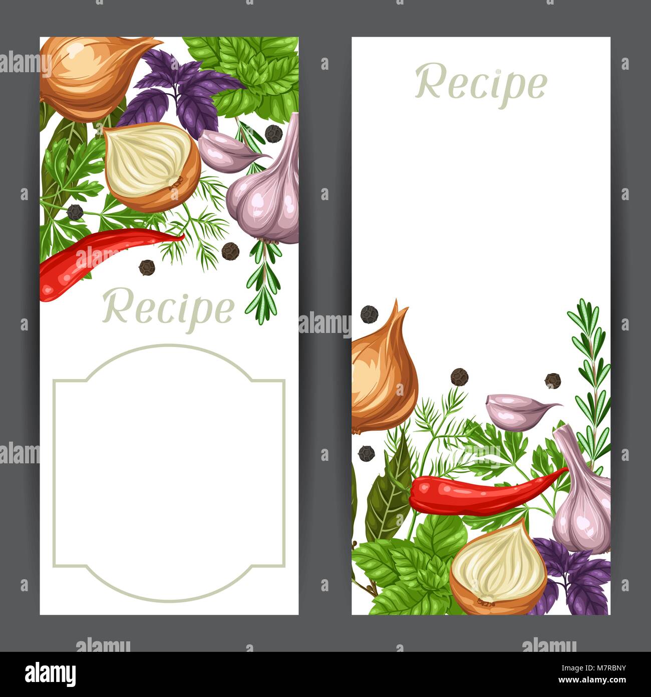 Banners design with various herbs and spices Stock Vector Image & Art ...