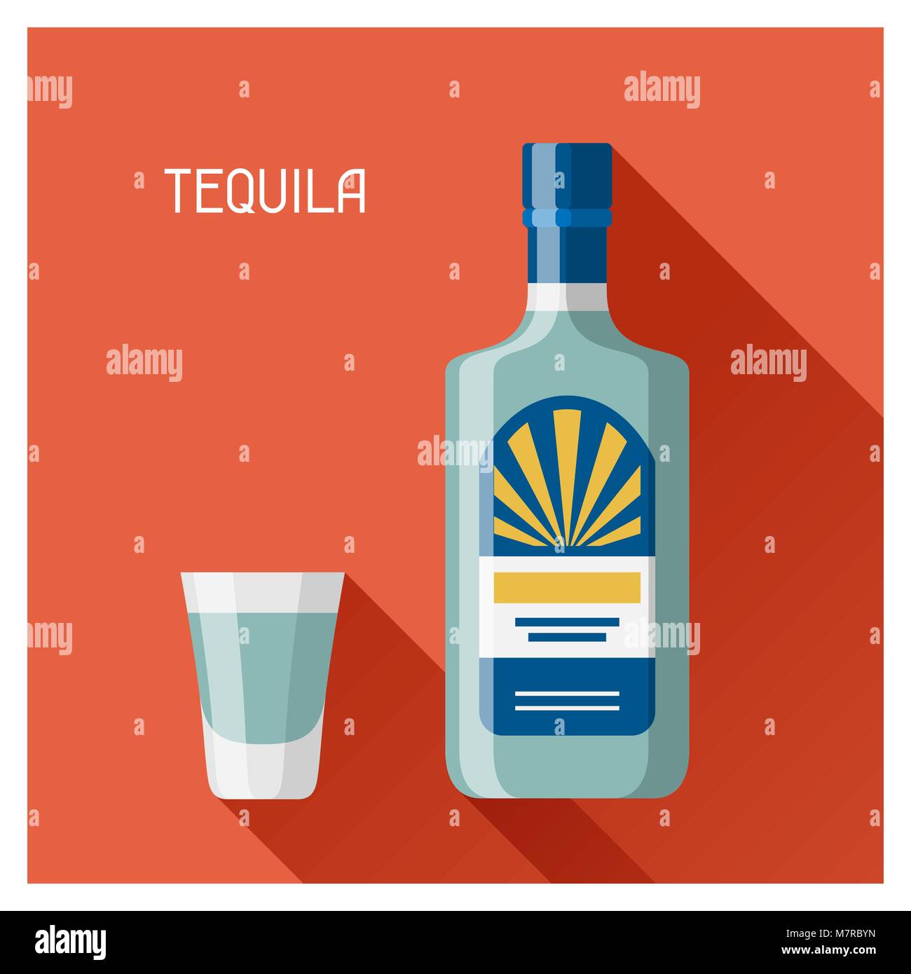 Mexican food drink tequila Stock Vector Images - Alamy