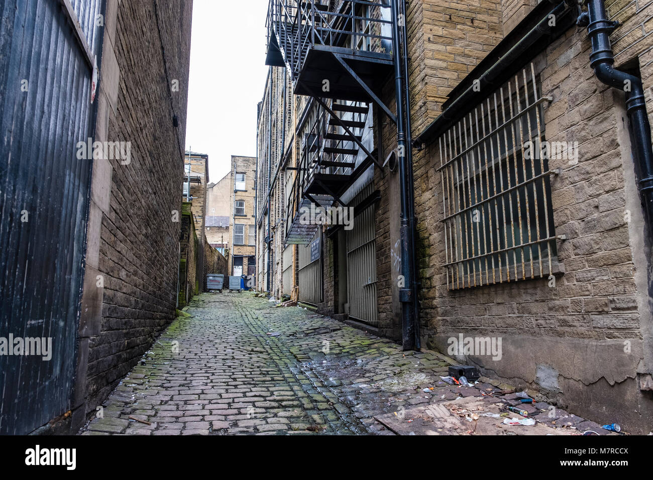 A back alley in the centre of Bradford, West Yorkshire, England Stock ...