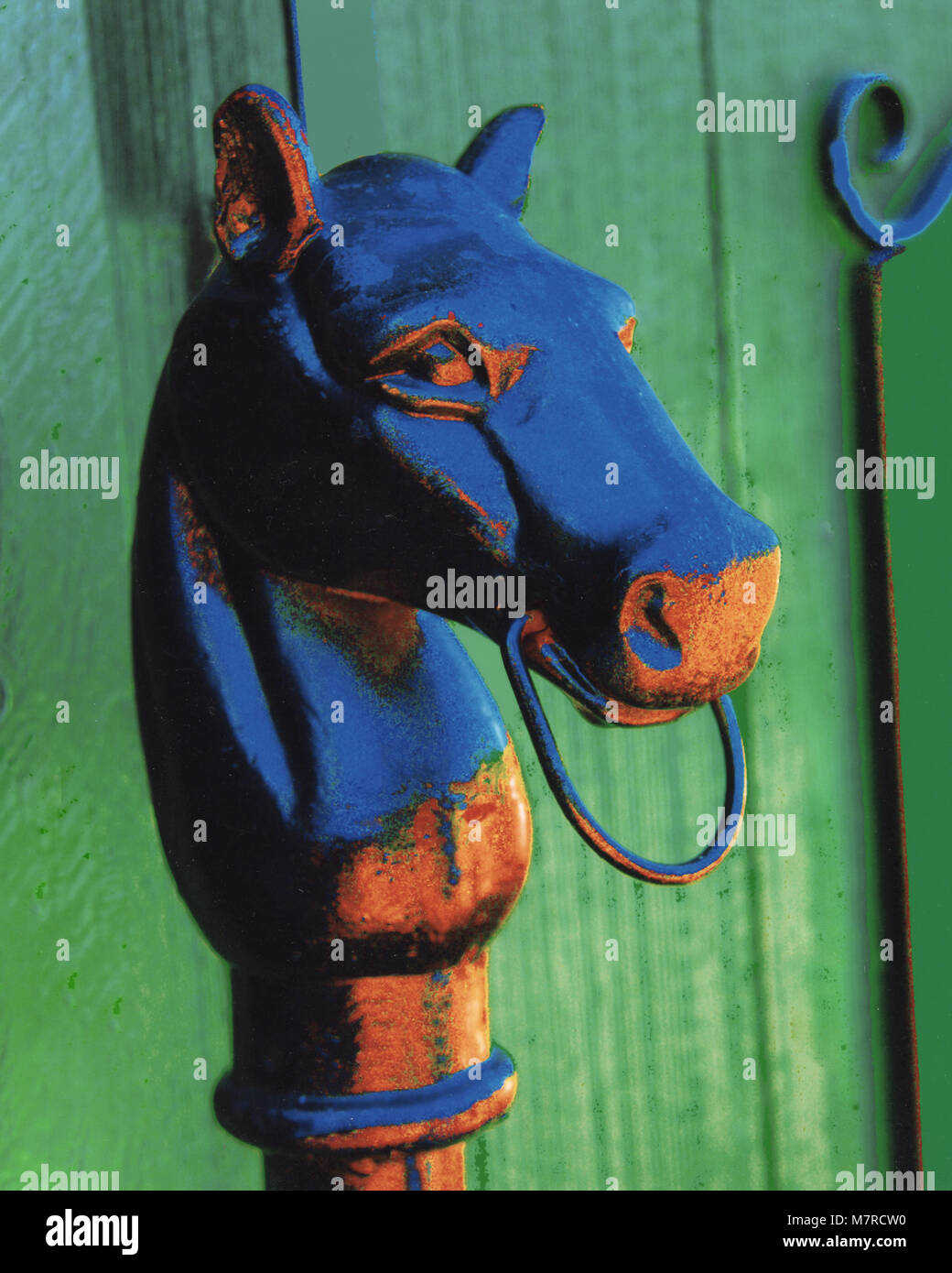 Digital altered аntique hitching post Stock Photo - Alamy
