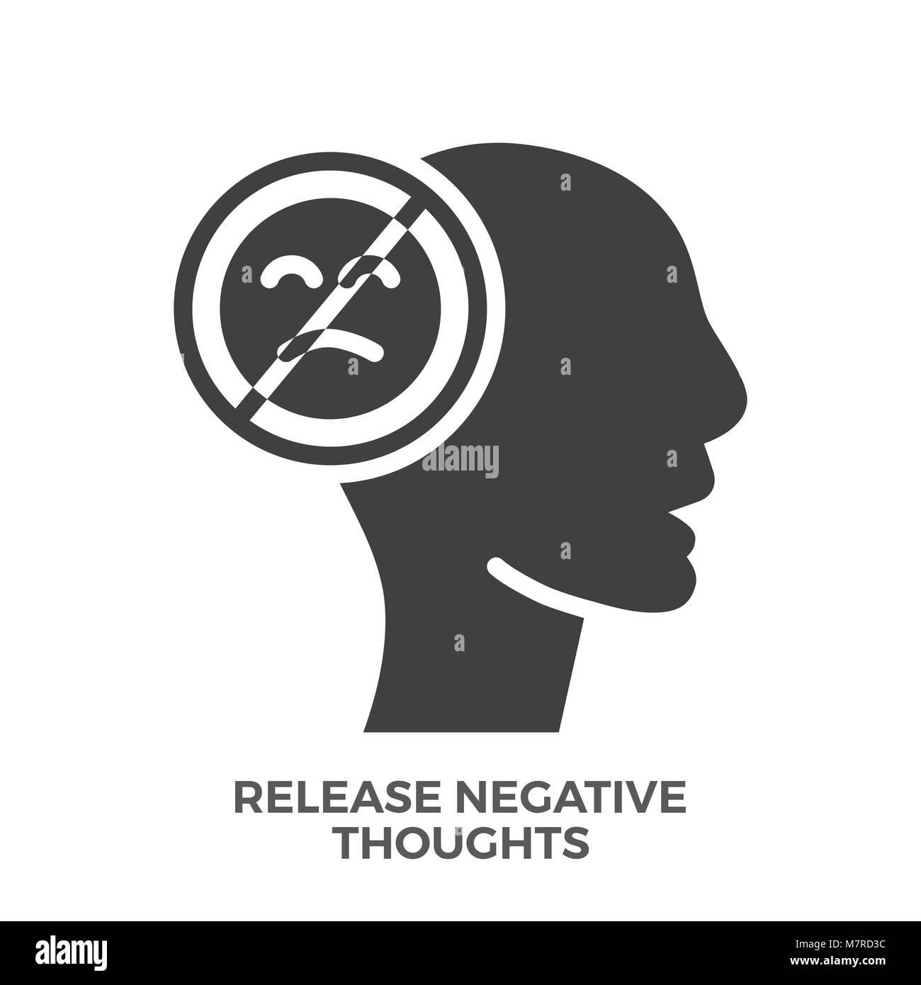 Release Negative Thoughts Glyph Vector Icon Stock Vector Image & Art ...