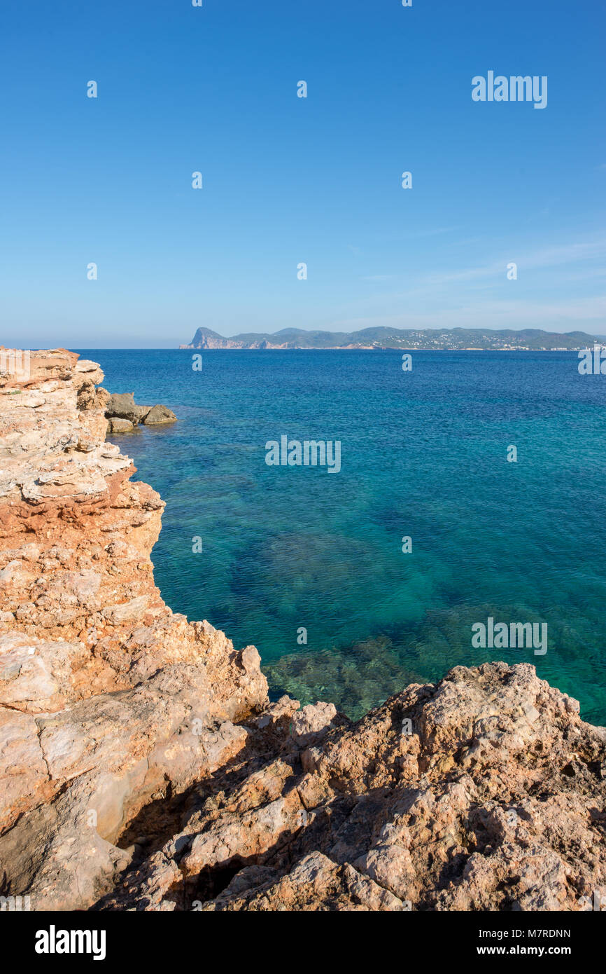 Bassa beach on the island of Ibiza, Balearic Islands, Spain Stock Photo ...