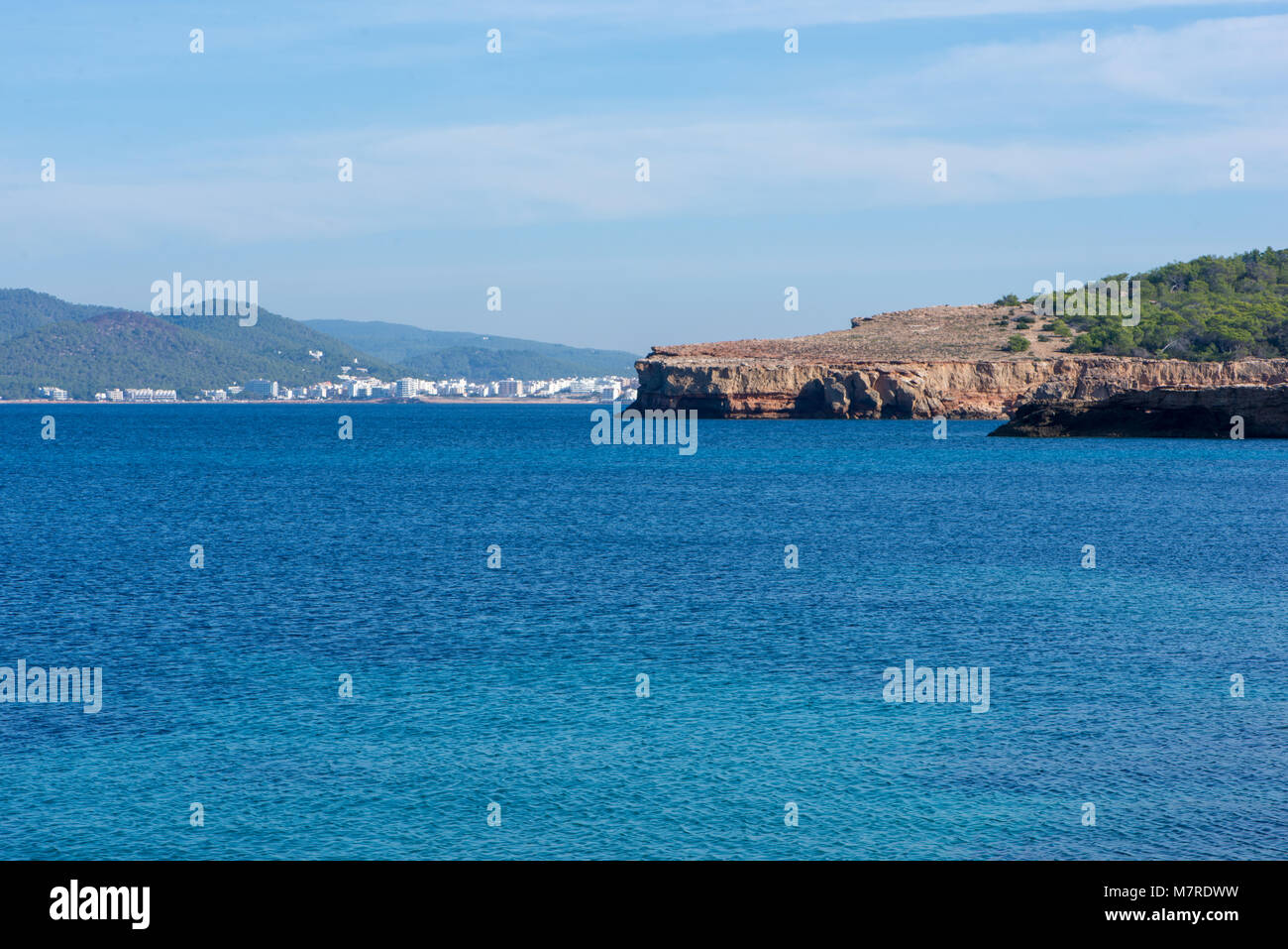 Bassa beach on the island of Ibiza, Balearic Islands, Spain Stock Photo ...
