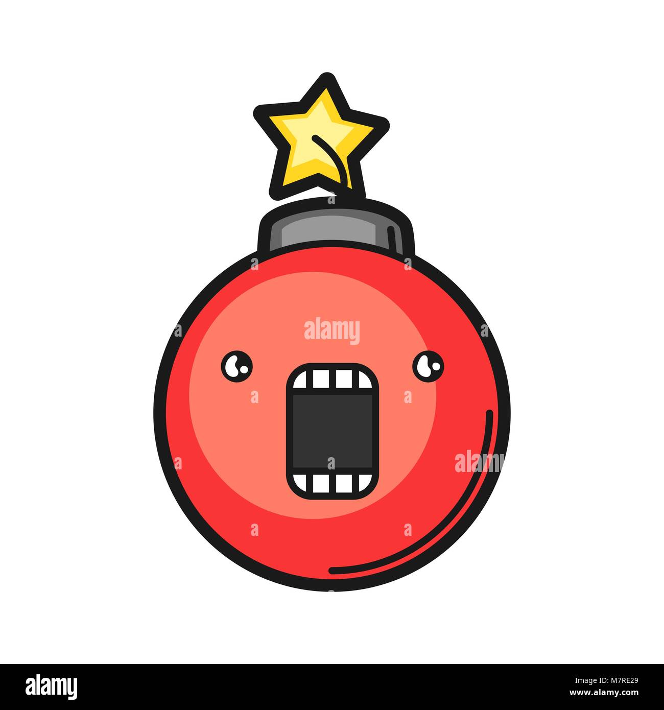 Illustration of red bomb. Icon on white background Stock Vector Image ...