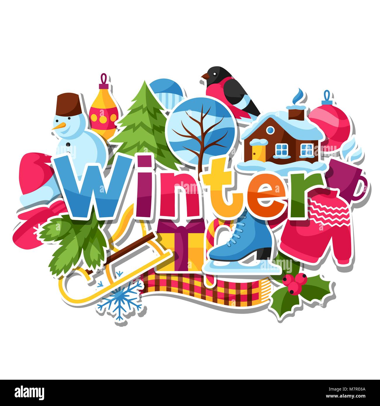 Merry Christmas And Happy New Year Clip Art Words