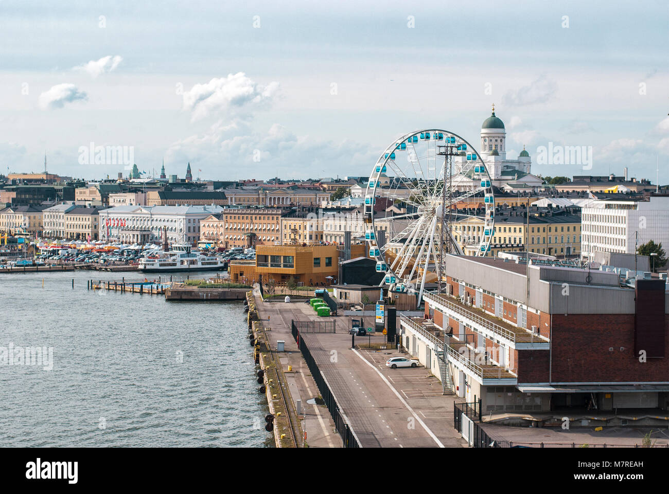 Cityscape of Helsinki. Sky Wheel and Helsinki Cathedral Stock Photo - Alamy
