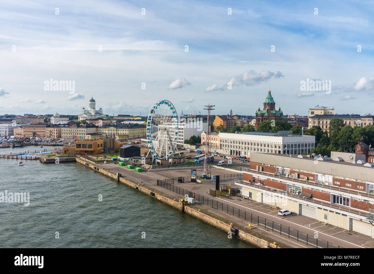Cityscape of Helsinki. Sky Wheel, Helsinki Cathedral and Uspenski ...