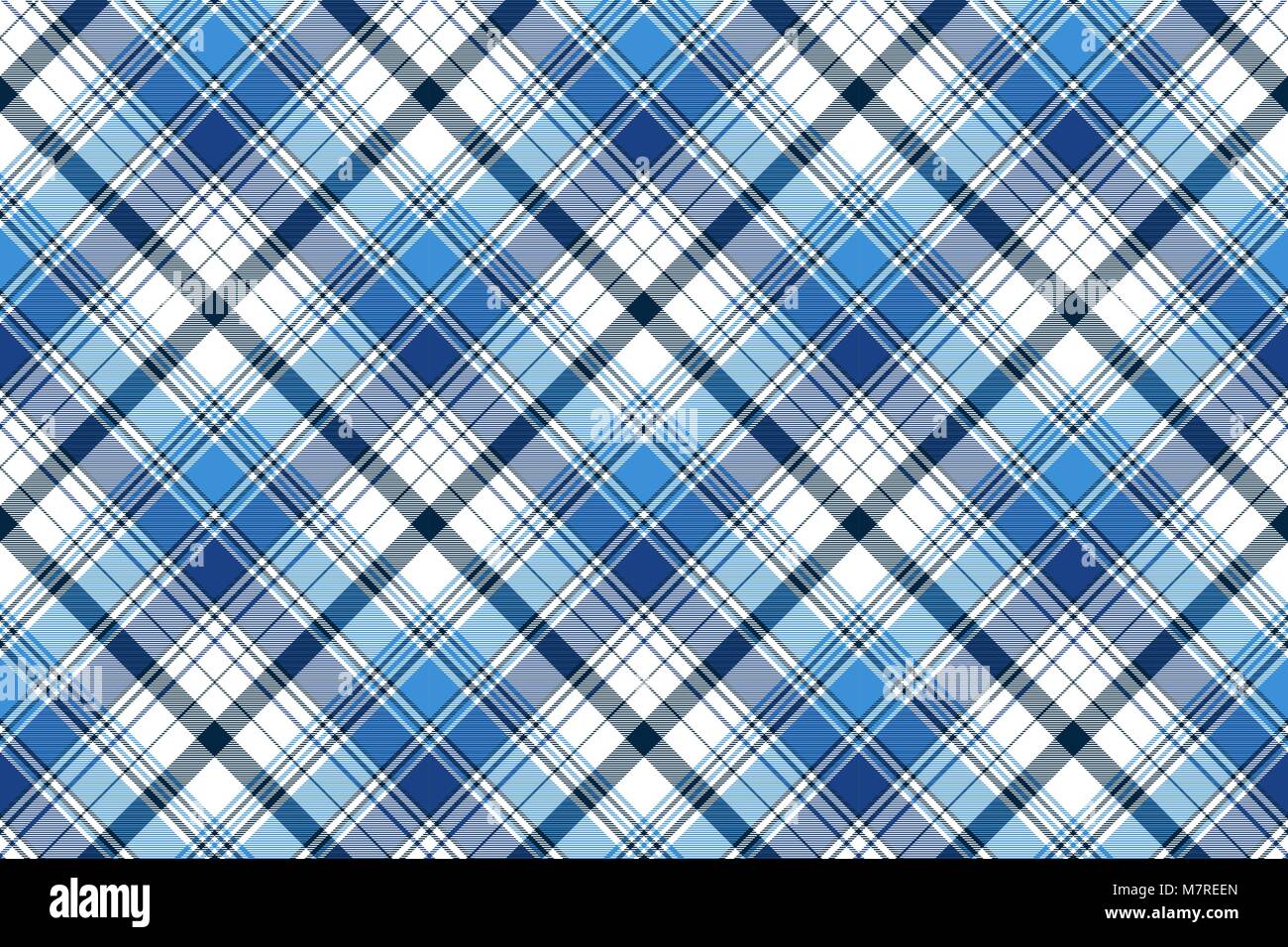 Blue diagonal abstract plaid seamless pattern. Vector illustration ...