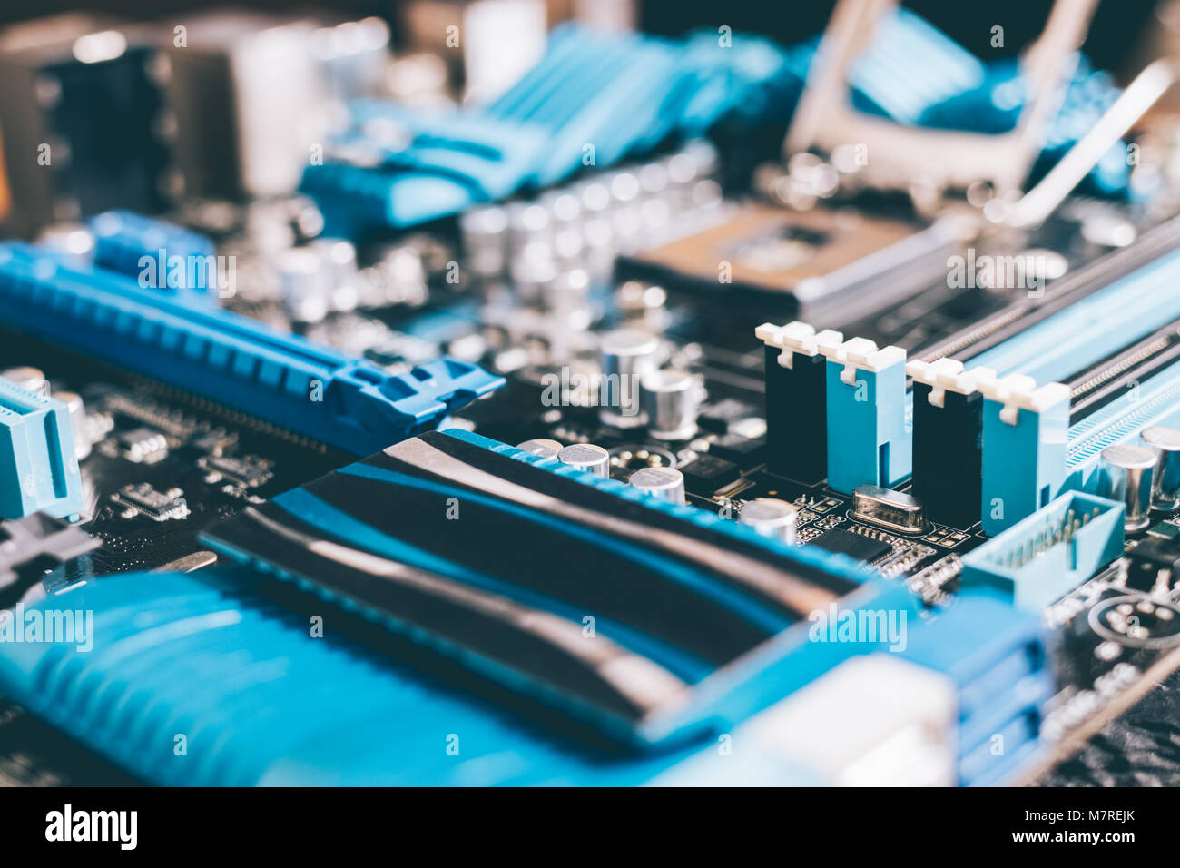 Close-up of computer motherboard details Stock Photo - Alamy