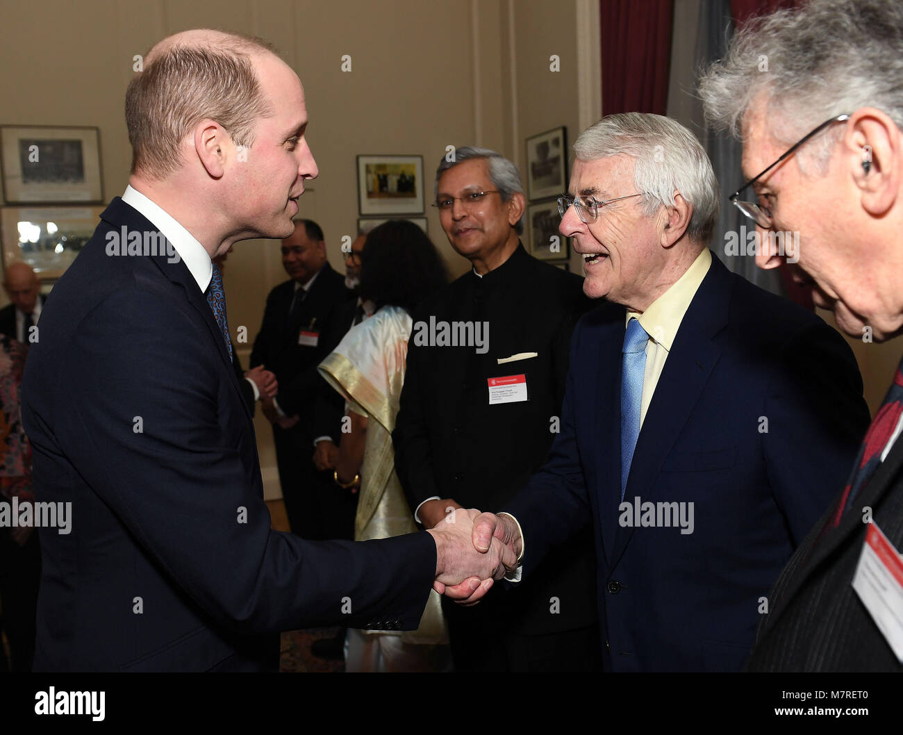 The Duke of Cambridge (left) meets former Prime Minister John Major at ...