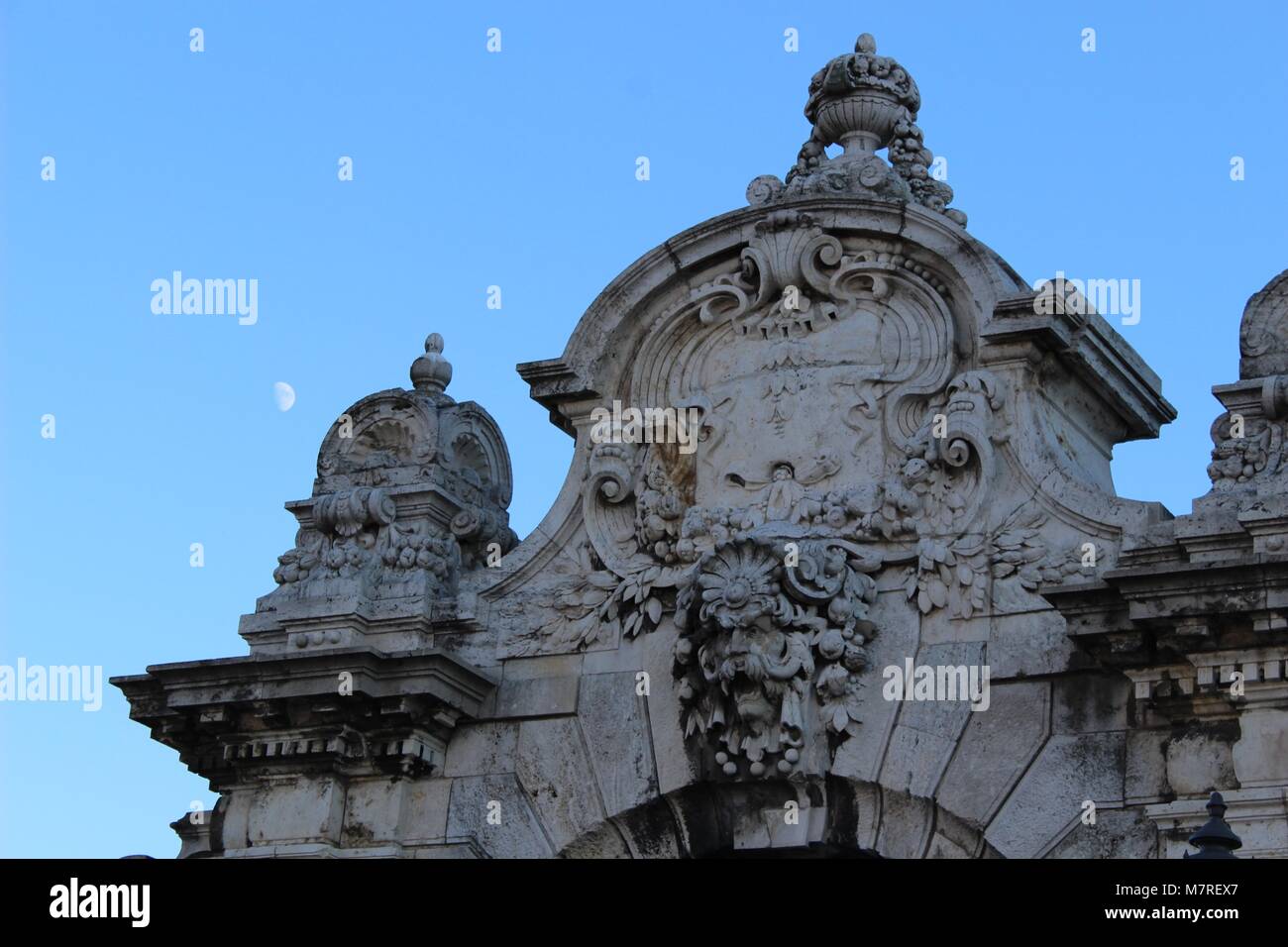 Top of a ancient building with the sky Stock Photo - Alamy