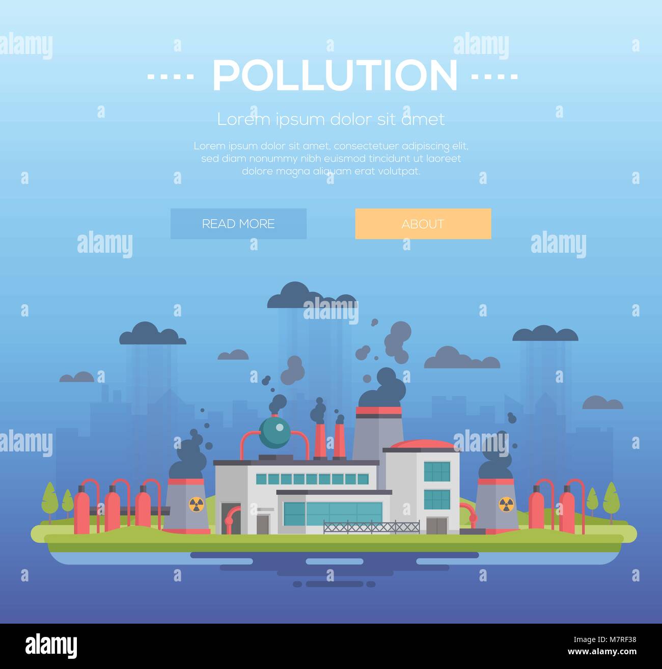 Pollution - modern flat design style vector illustration Stock Vector ...