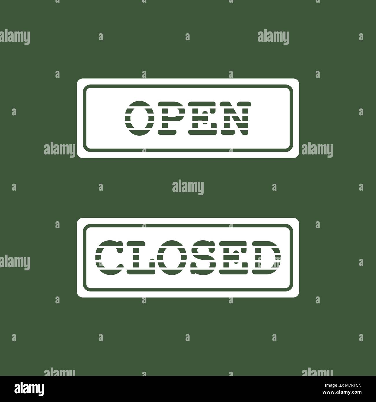Open and closed signboards, tags, signs. Vector illustration Stock ...