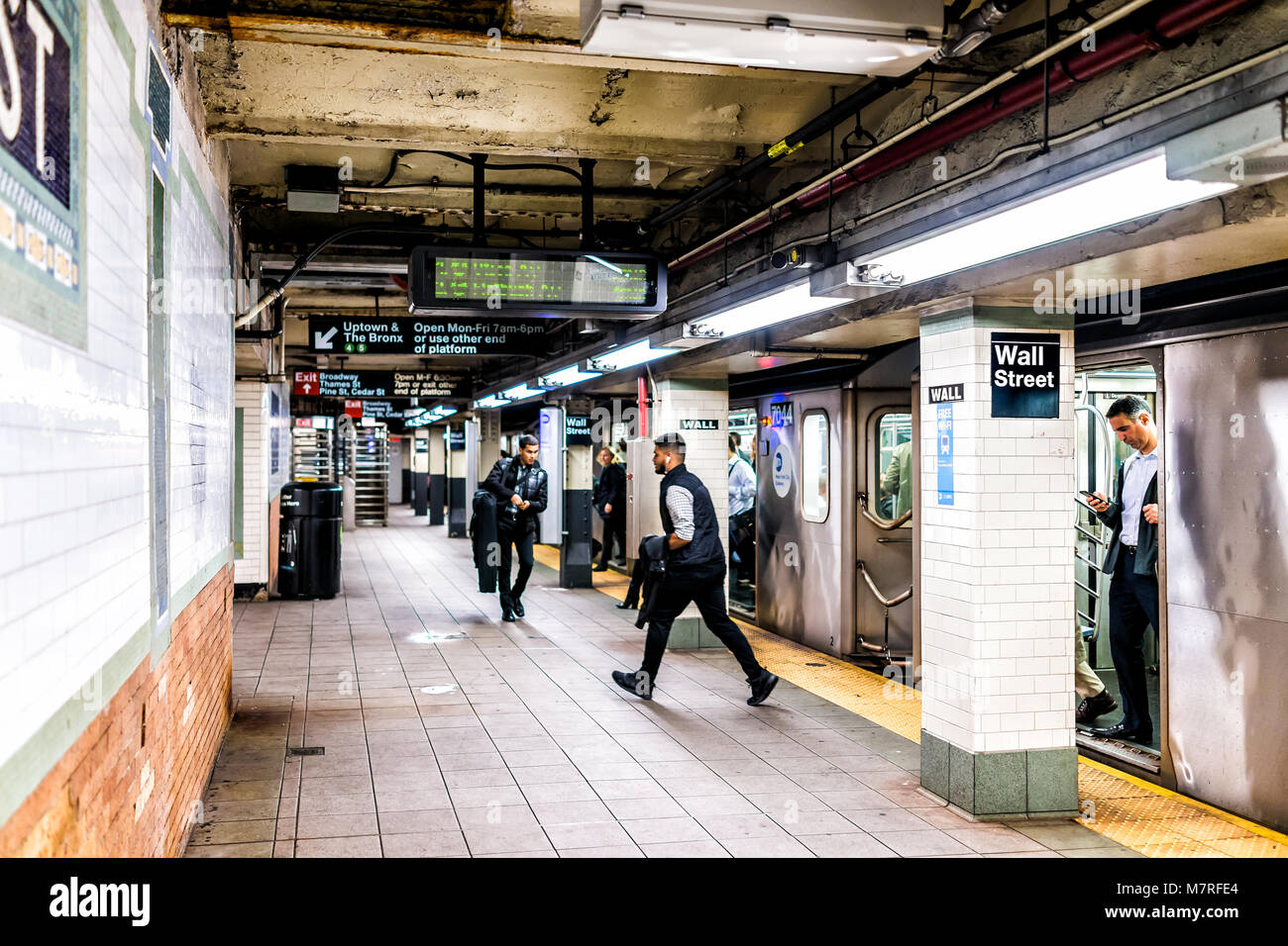 New York City, USA - October 30, 2017: Underground transit large ...