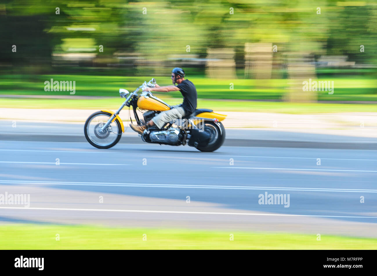 Abstract Motion Blur, Biker Riding Motorbike, Driver Racing on the Big ...