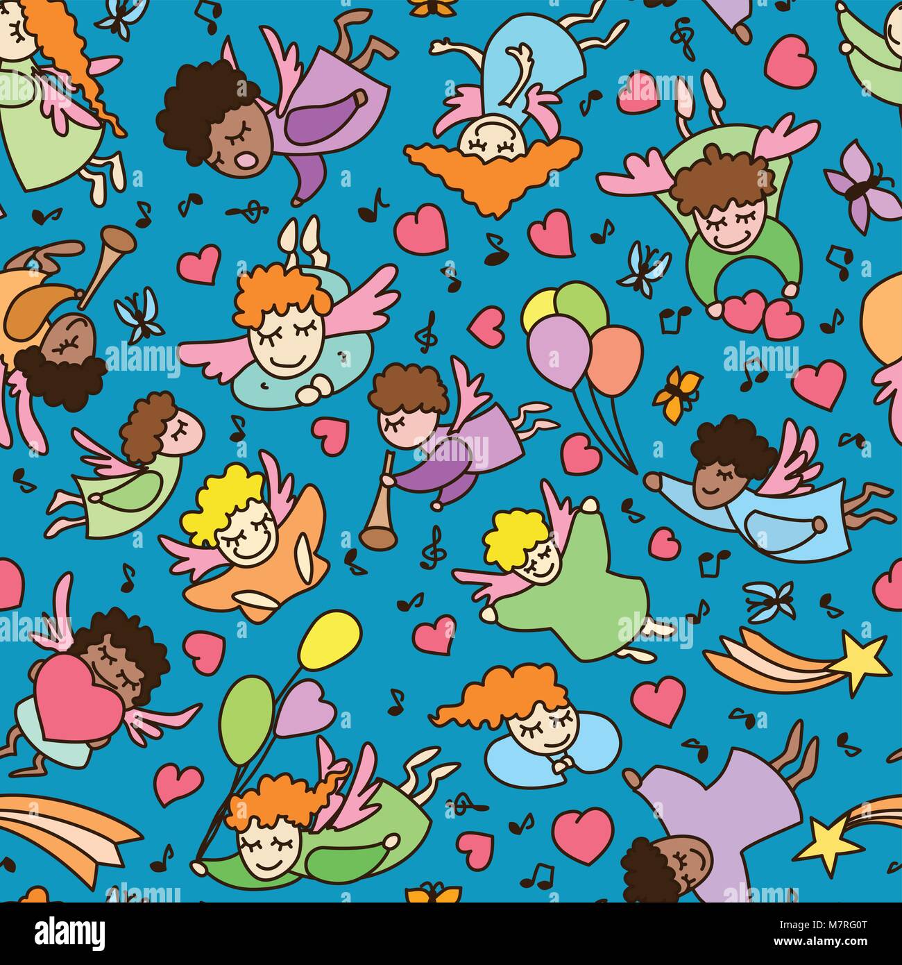 Angels with heart Stock Vector Images - Alamy