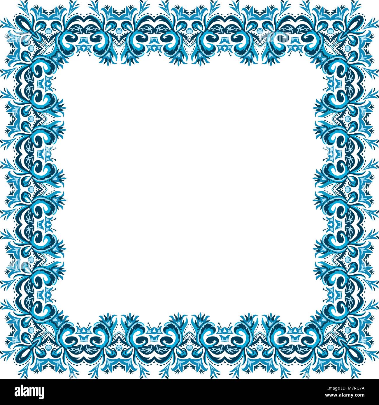 illustration of a square frame from abstract element on white ...