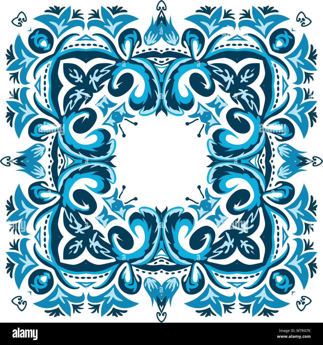 illustration of a square frame from abstract element on white ...