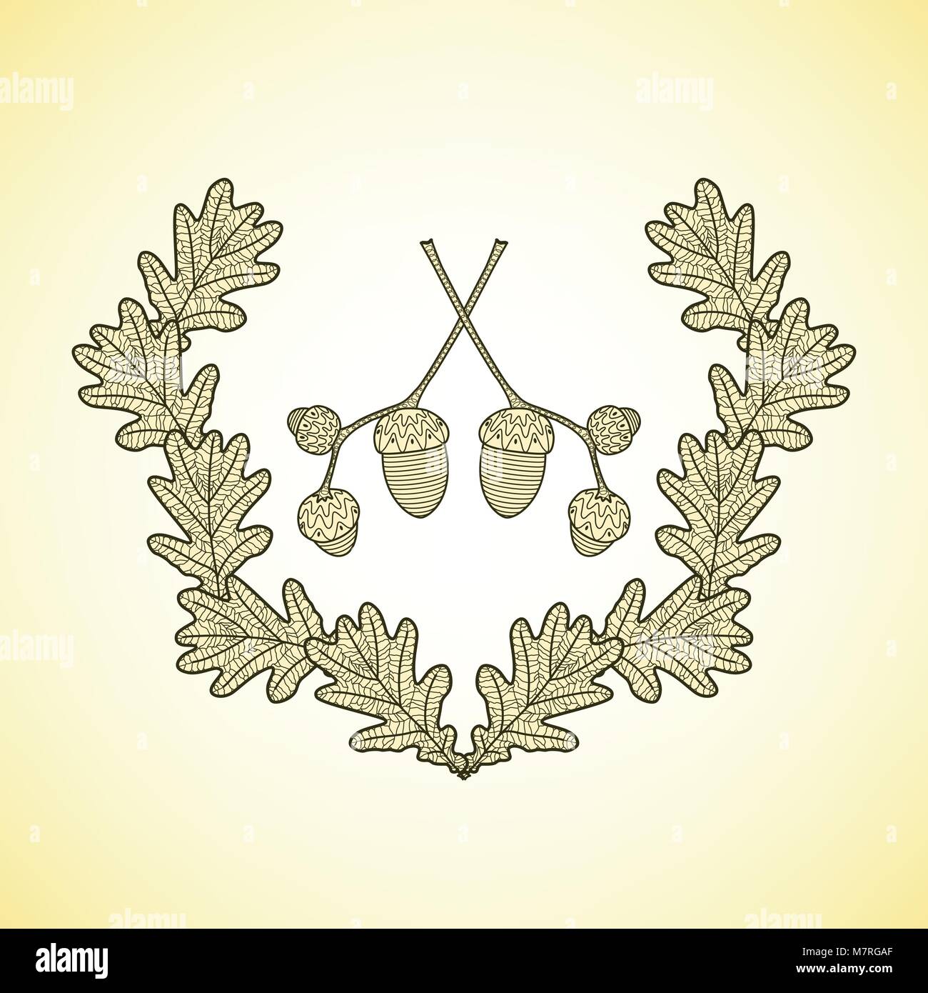 Crown of oak leaves Stock Vector Images - Alamy