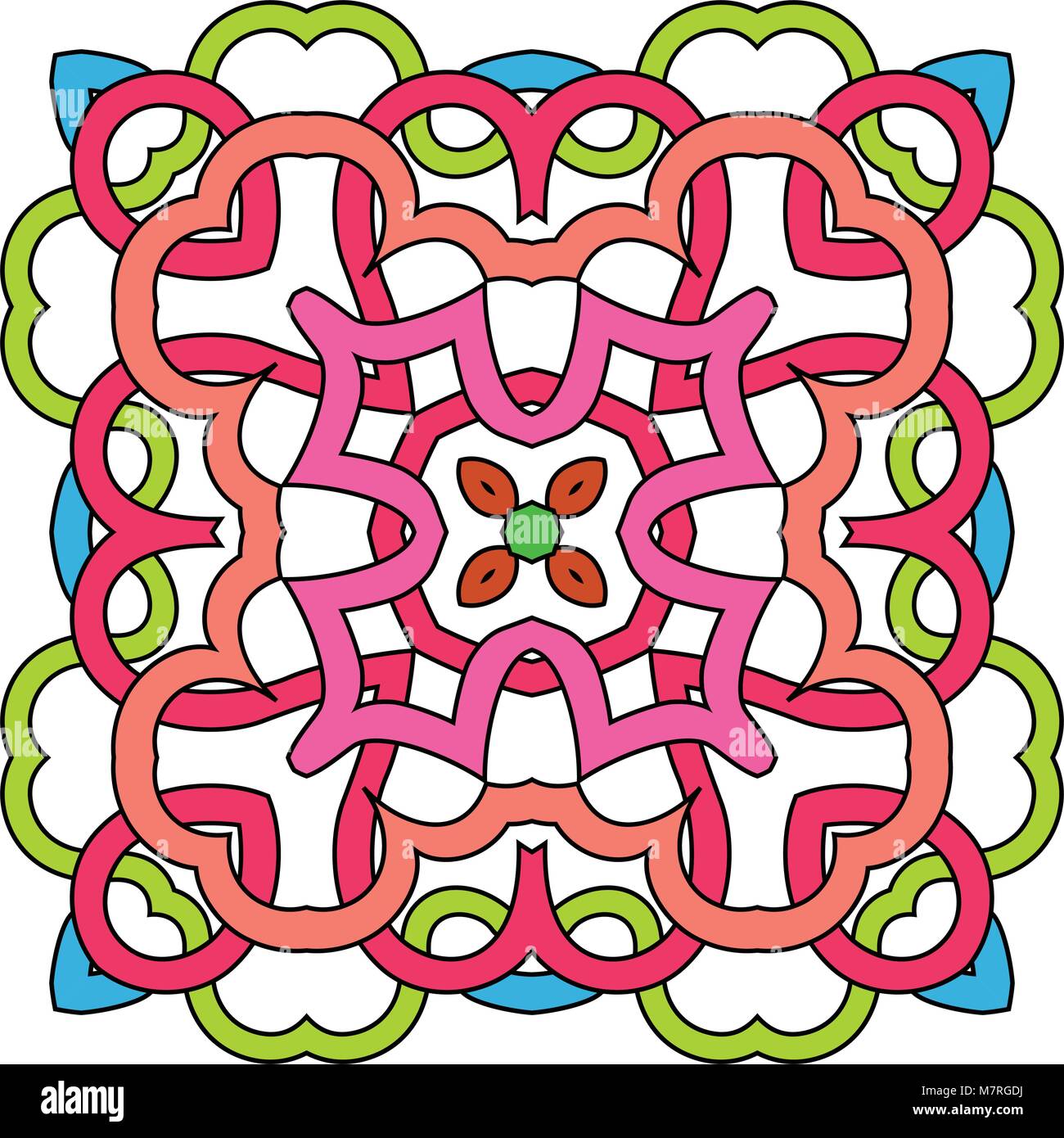 Ornamental square mandala on white background Stock Vector Image & Art ...