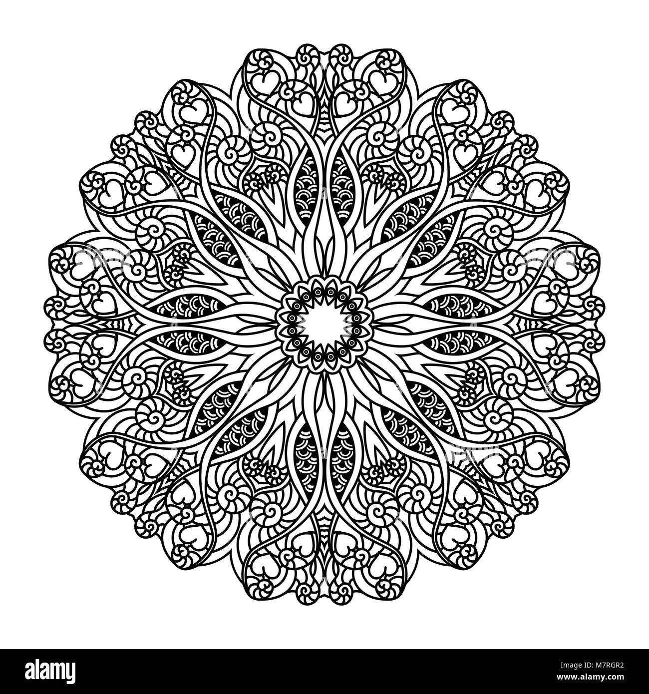 Vector mandala. Ethnic decorative elements. Hand drawn background Stock ...