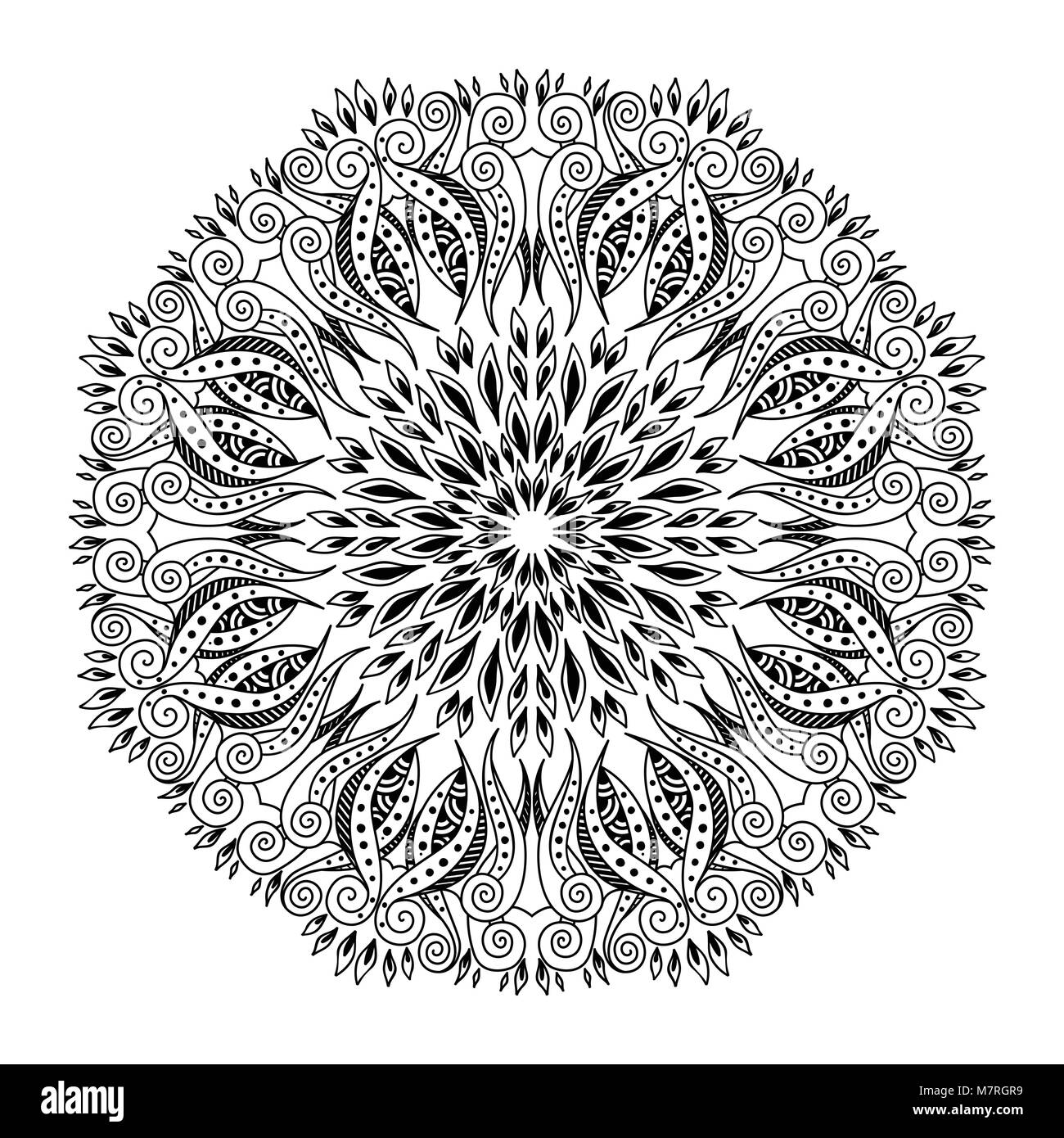 Vector mandala. Ethnic decorative elements. Hand drawn background Stock ...