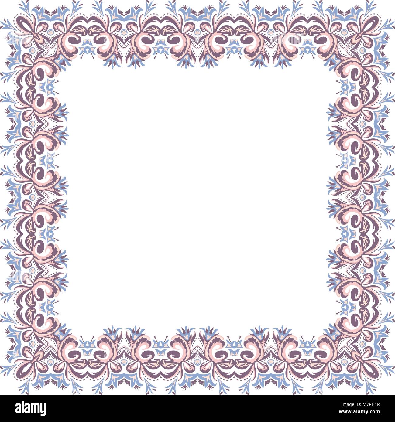 illustration of a square frame from abstract element on white ...