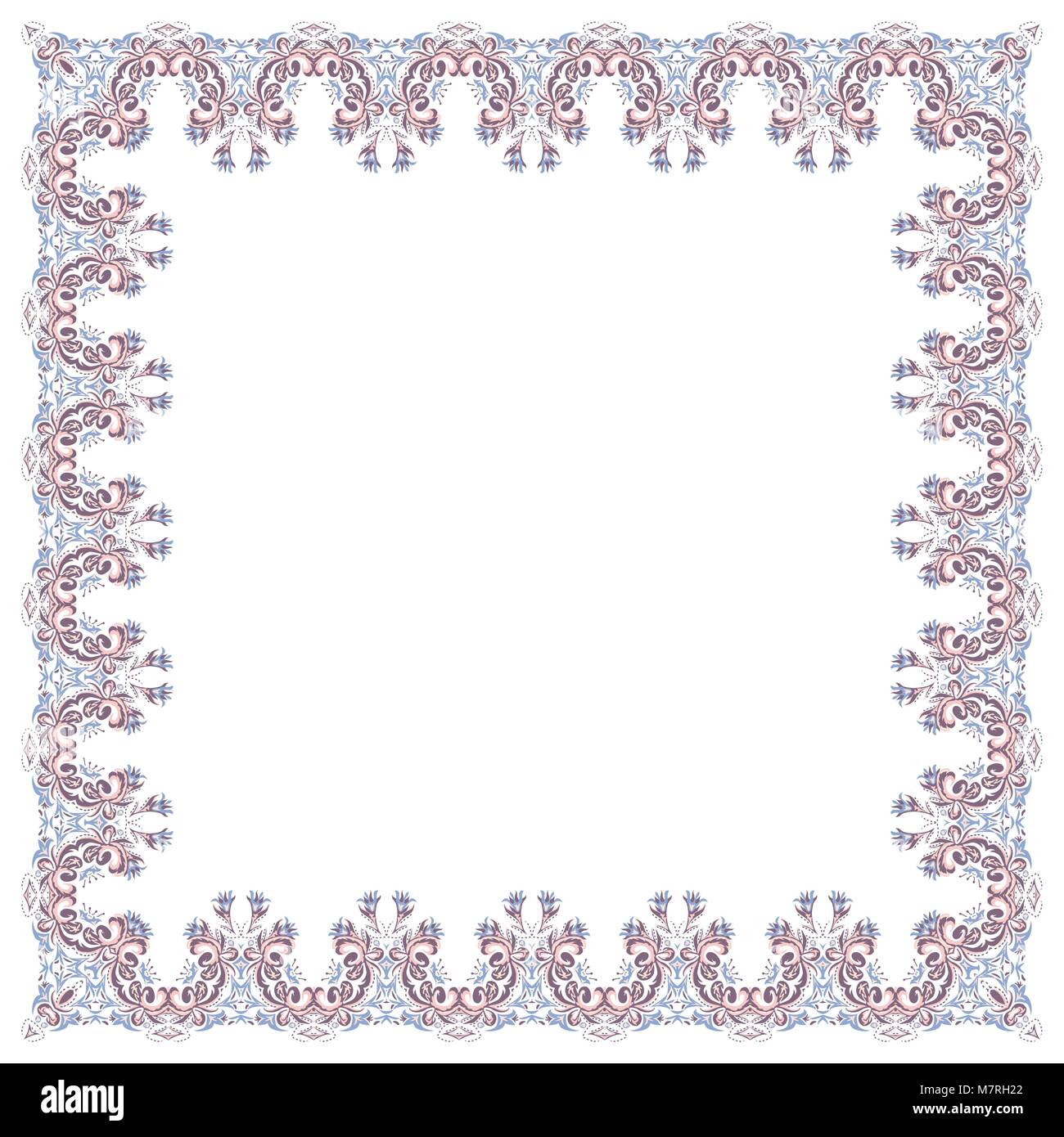 illustration of a square frame from abstract element on white ...