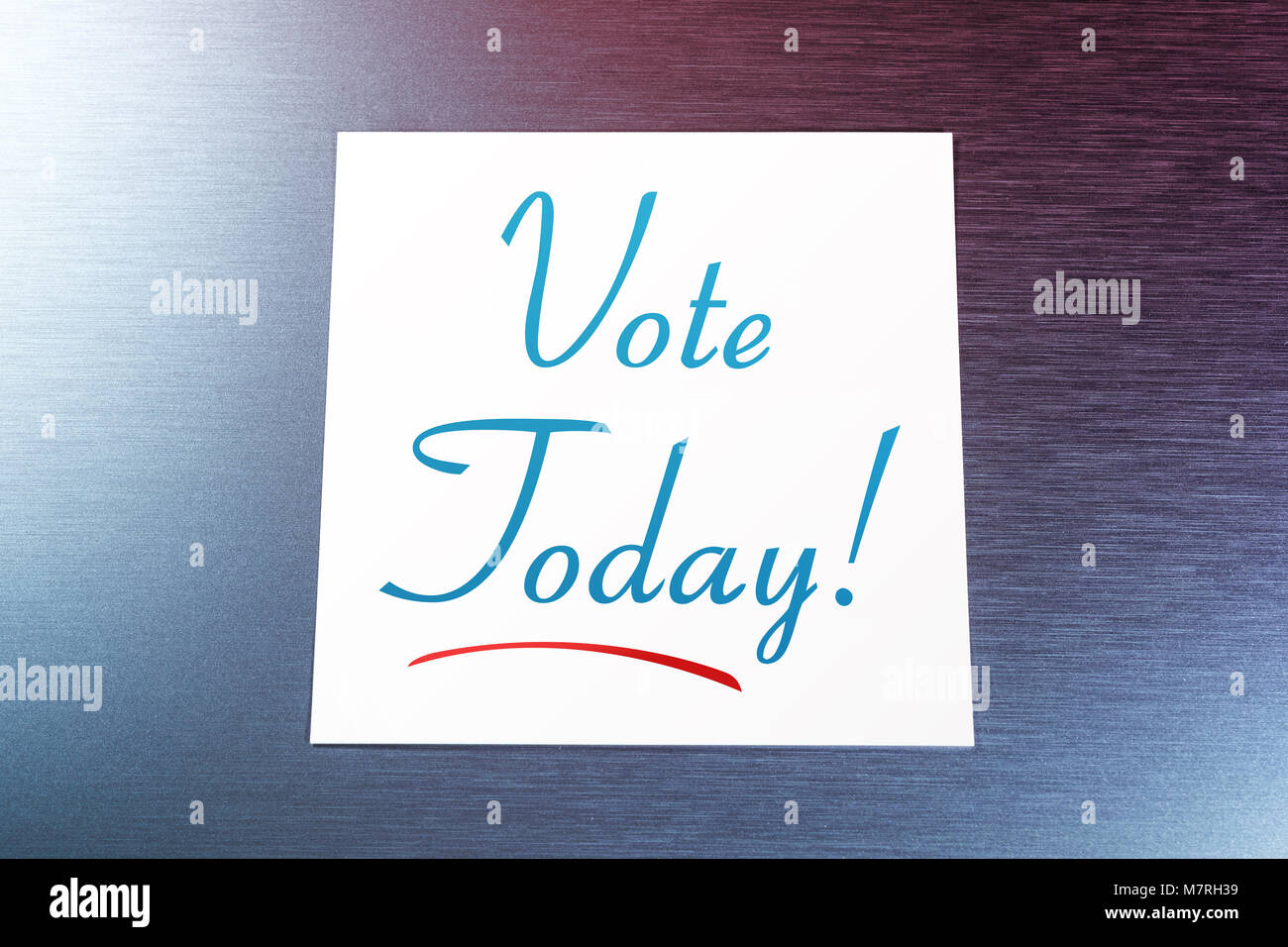Vote Sticky Note On For Today Paper Lying On Brushed Aluminum Of ...