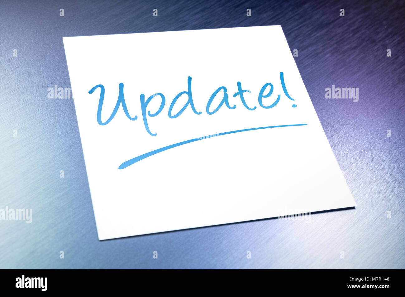 Update Reminder On Paper For Today Lying On Aluminium Stock Photo - Alamy