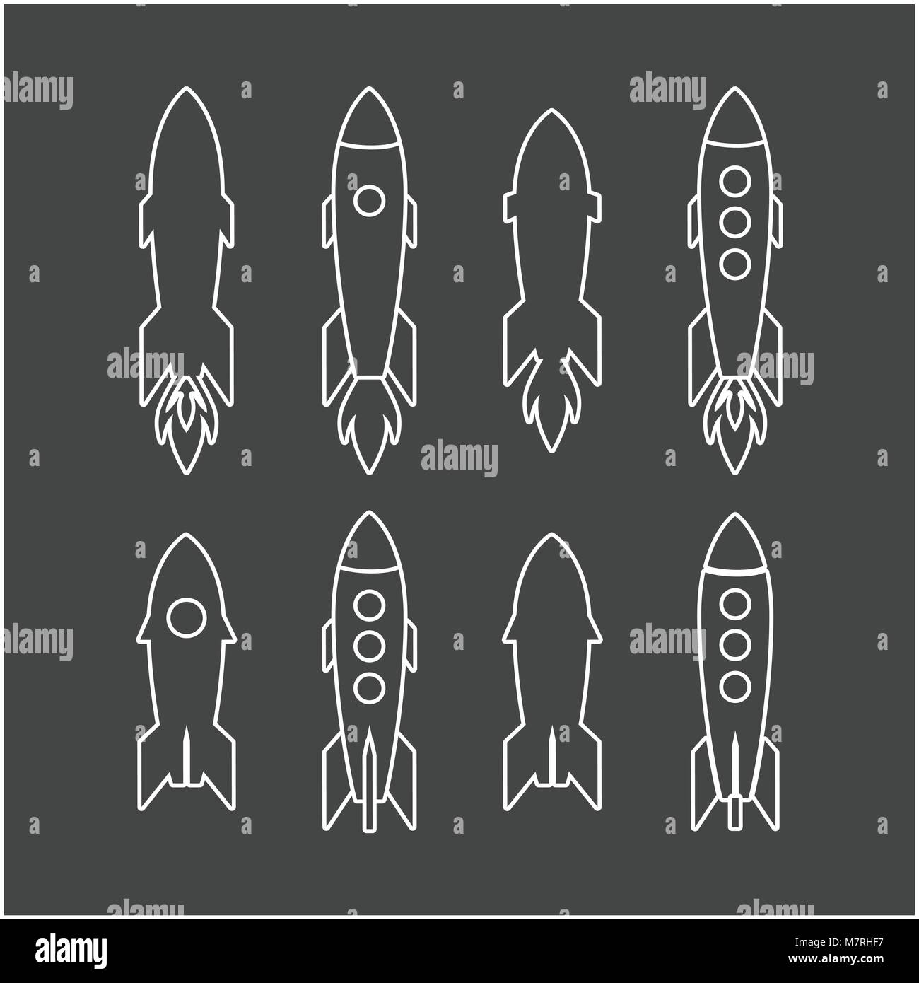 Rocket icon and rocket silhouette vector set. Icon design rocket ...