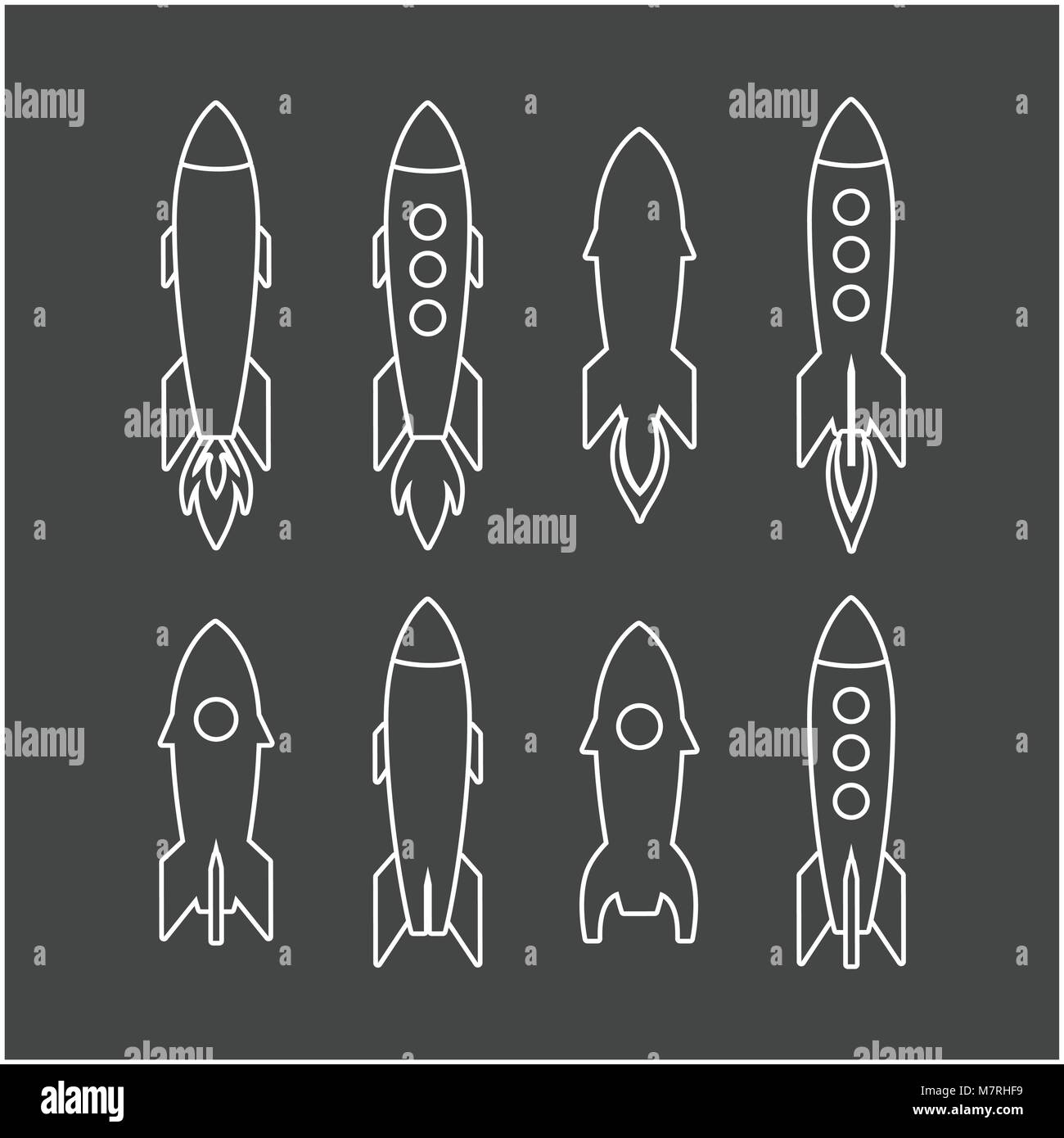 Rocket icon and rocket silhouette vector set. Icon design rocket ...