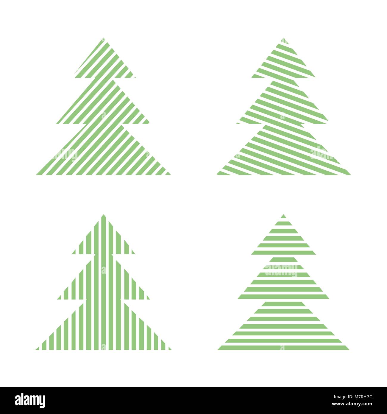 Set of linear graphic stylized Christmas trees Stock Vector Image & Art ...