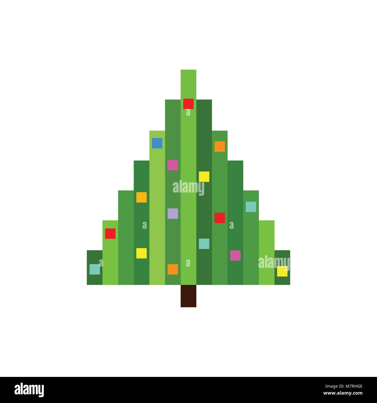 vector Illustration of pixel art christmas tree Stock Vector Image ...