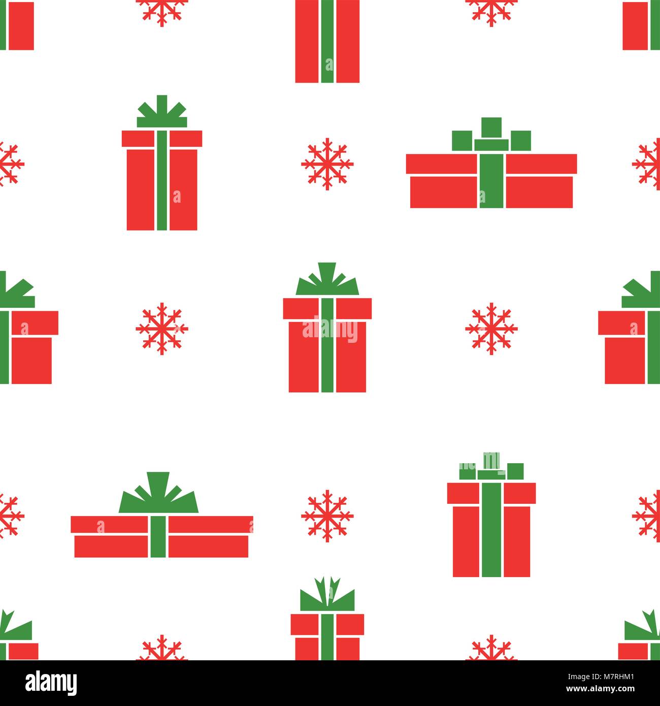 Seamless gift box pattern, red gift boxes on white background Stock ...