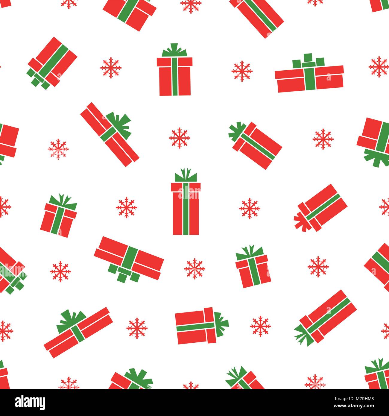 Seamless gift box pattern, red gift boxes on white background Stock ...