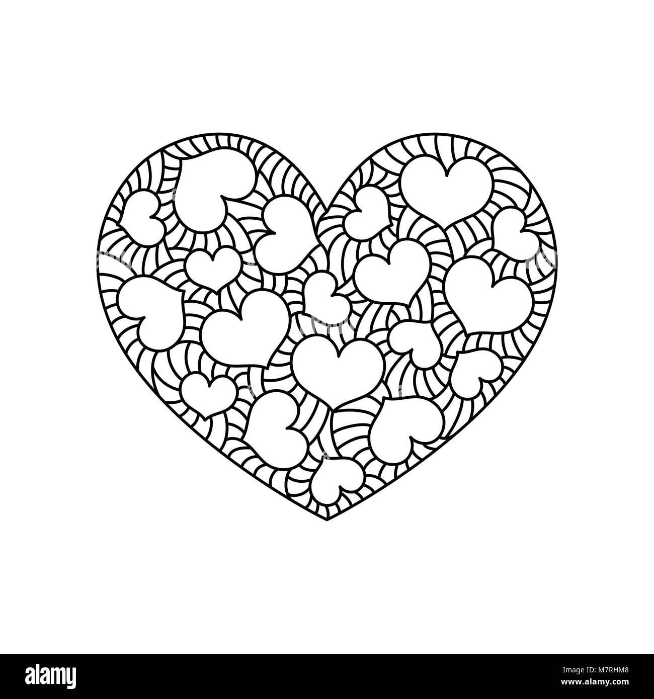 Vector hand drawing doodle heart. Greeting, invitation card for ...