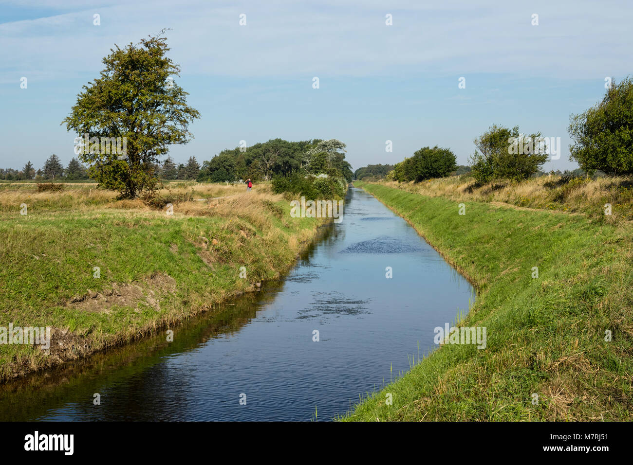 Drainage channel at Saksfjed Inddæmningen a protected, diked area ...