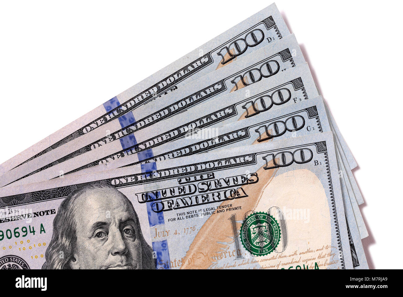 100 dollar bill fan hi-res stock photography and images - Alamy